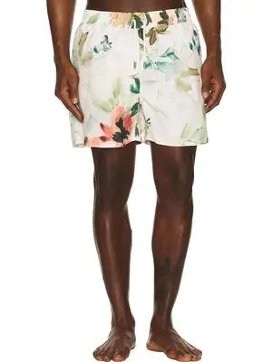 Simkhai Lowell Swim Shorts - Ivory Watercolor Floral