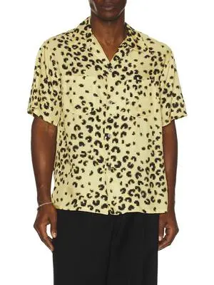 MAISON MARGIELA Short-sleeved Shirt In Yellow - Gold Leopard