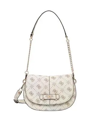 Guess Logo-pattern Chain Satchel - Neutrals