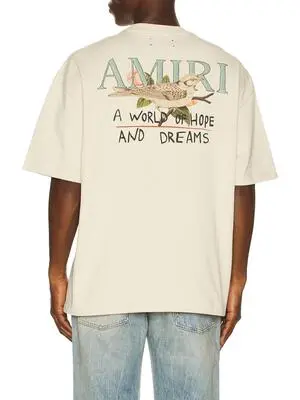 Amiri Hope And Dreams Oversized Tee In Beige - Alabaster