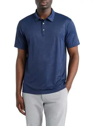 SWANNIES Ehrman Floral Performance Golf Polo - Navy
