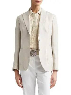 Eleventy Tailored Silk-blend Jacket - 02 Sand
