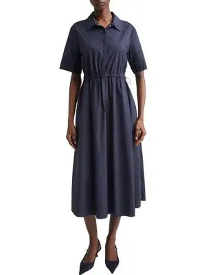 Herno Stretch Nylon Midi Shirtdress - 9201 Navy