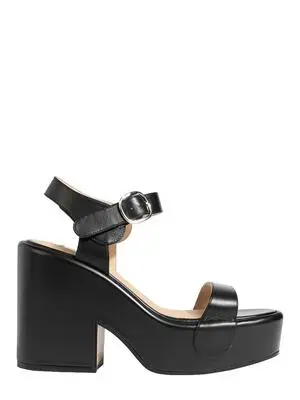 Gabriela Hearst Iris Leather Platform Sandals - Black