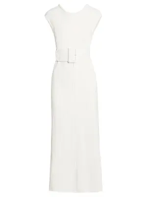 ANOTHER TOMORROW Belted Crepe Maxi Dress