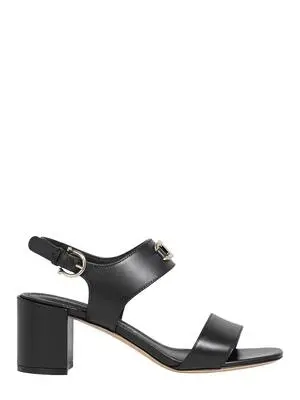FERRAGAMO Cayla 55 Leather Sandals - Black