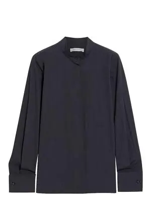 Max Mara Cotton-blend Poplin Top - Black