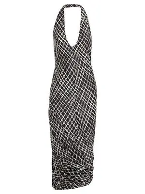 Marni Openback Printed Stretchjersey Maxi Dress - Black