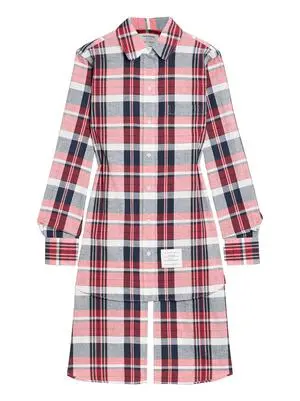 Thom Browne Checked Cotton Shirt - Red