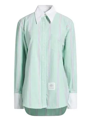 Thom Browne Striped Cotton Piqué Shirt - Light Green