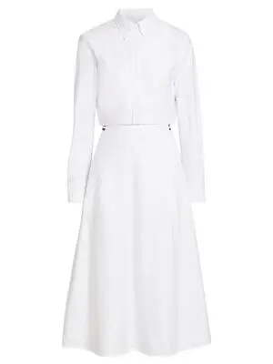Thom Browne Cotton-piqué Midi Shirt Dress - White