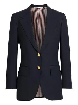 Thom Browne Grain De Poudre Wool Blazer - Navy