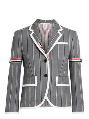 Thom Browne Striped Wool-twill Blazer - Gray