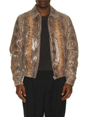Amiri Leather Snake Western Jacket - Multi