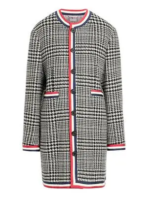 Thom Browne Prince Of Wales Checked Cashmere Coat - Black