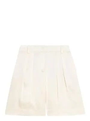 ALBERTA FERRETTI Pleated Satin-Crepe Shorts