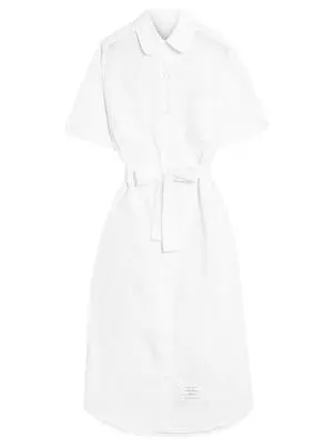 Thom Browne Cotton-poplin Midi Shirt Dress - White