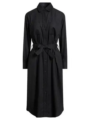 Thom Browne Belted Silk And Cashmere-blend Midi Shirt Dress - Charcoal