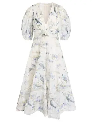 Zimmermann Tiered Plissé-organza Midi Dress - Ecru