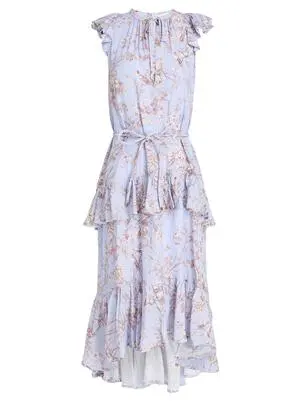 Zimmermann Floral-print Crepe Midi Dress - Light Blue