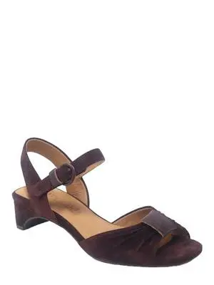 Gentle Souls Sorae Ankle Strap Sandal Wine Suede