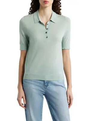 BOSS Fidenka Merino Wool Polo - Light Jade
