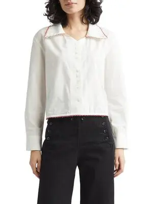 BODE Cotton Poplin Button-up Shirt - White