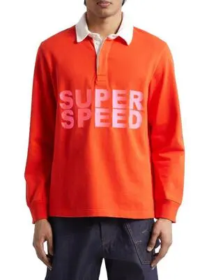 JW Anderson Super Speed Rugby Polo - Bright Red