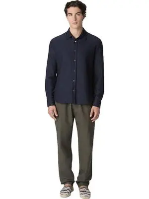 Missoni Cotton Jacquard Shirt With Tone-on-tone Zigzag Pattern Blue