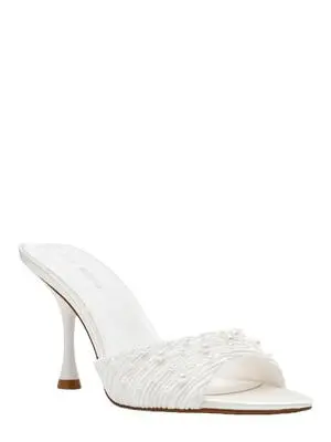 Steve Madden Santi Embellished Slide Sandal - White Pearl