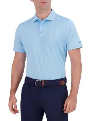 Ben Sherman Tonal Diamond Jacquard Performance Golf Polo - Light Blue