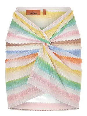 Missoni Striped Metallic Crochet-knit Mini Skirt - Multi