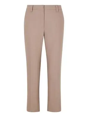 Brunello Cucinelli Cropped Slim-leg Stretch-cotton Trousers - Neutrals