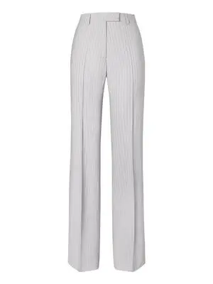 Tory Burch Viscose And Wool Pants - Dark Gray Pinstripe