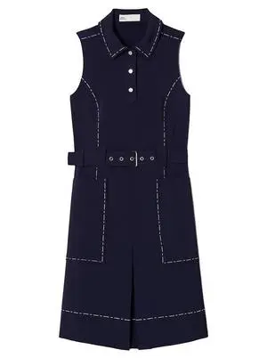 Tory Burch Pick Stitch Stretch Golf Dress - Deep Navy