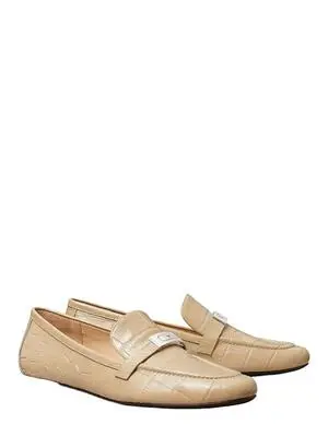 TORY BURCH Lee Lee Croc-Embossed Leather Loafer