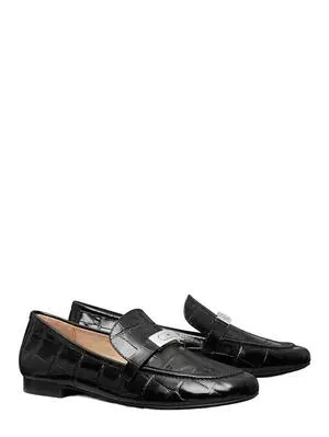 TORY BURCH Lee Lee Croc-Embossed Leather Loafer
