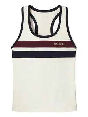 Tory Burch Double-stripe Tennis Tank - Snow White