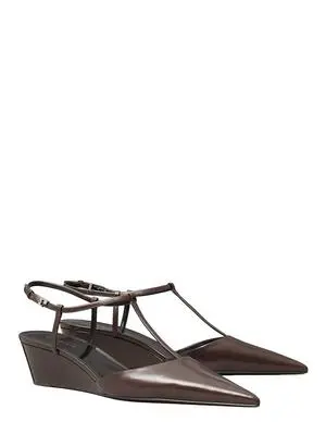 Tory Burch Gigi T-strap Wedge - Cocoa