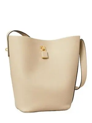 Tory Burch Slim Lock Bucket Bag - Light Stone
