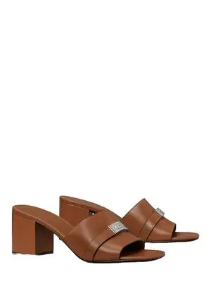 Tory Burch Leelee Heeled Mule - Aged Tan