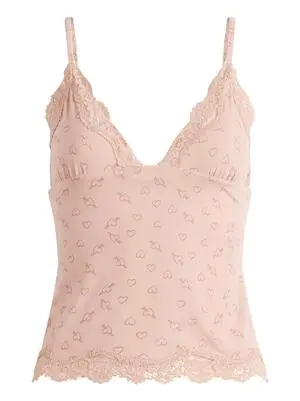 SKIMS Fits Everybody Lace Triangle Cami - Mica Sketched Hearts
