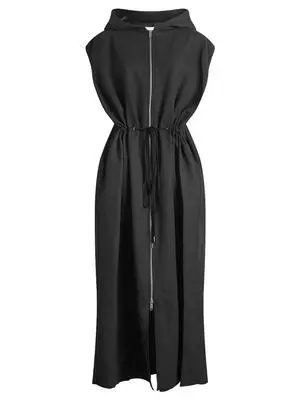 Studio Nicholson Maturin Hooded Midi Dress - Black Grape