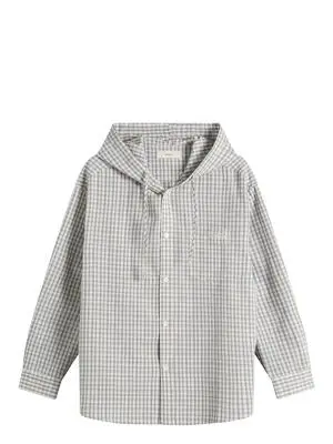 DUNST Classic Hooded Shirt - Cream Check
