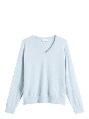 DUNST Soft V-neck Sweater - Soft Blue