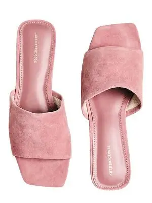 Anthropologie Slide Sandals - Rose Suede
