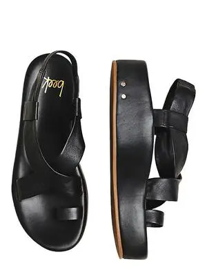 Anthropologie Cross Strap Platform Sandals - Black