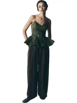 Maeve Pleated Trousers - Brown