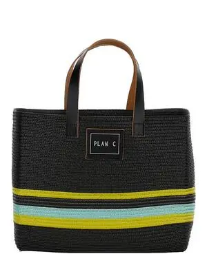 Plan C Small Raffia Tote - Multicolor