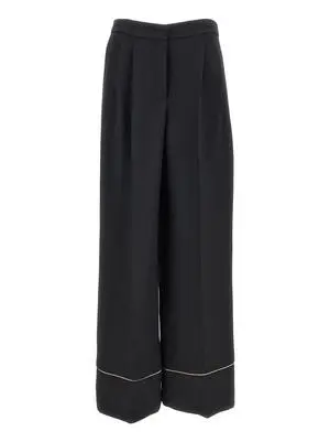 Fendi Tailored Wool And Silk Trousers - Black